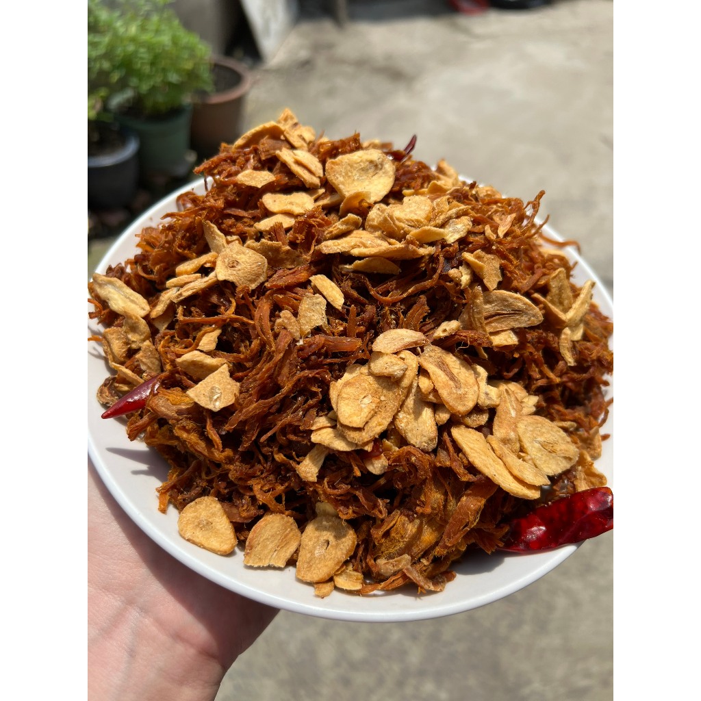 500gram khô heo cháy tỏi loại mềm vị vừa ăn | Shopee Việt Nam