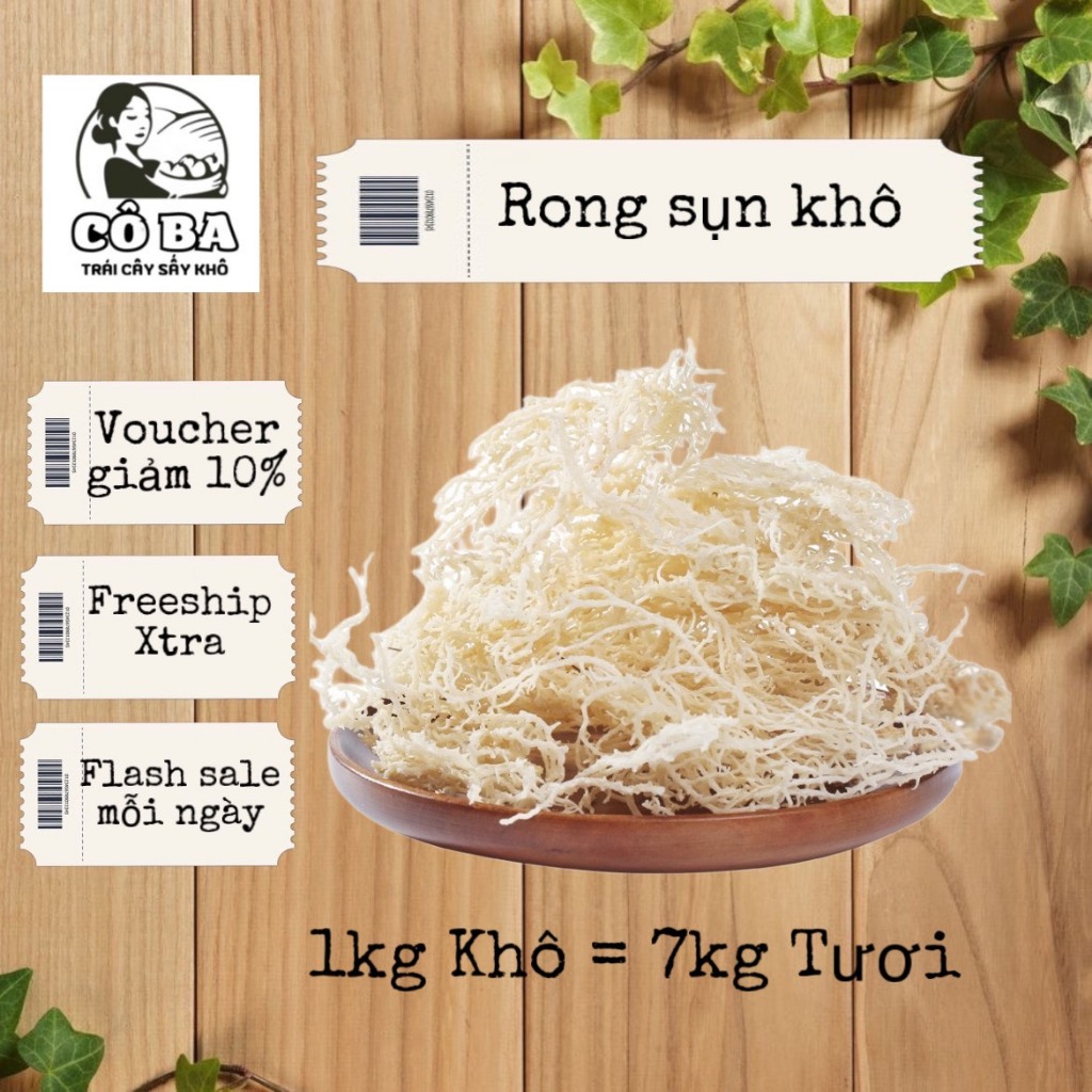 Rong Sụn Rong Biển Trắng Khô Không Muối 250g Ngâm Nở Gấp 8 Lần Dùng Nấu ...