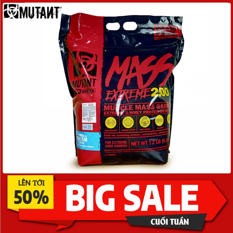 MASS Tăng Cân Mutant MASS ExTreme 2500 12LBS 5,45KG - Sữa tăng cân tăng cơ mutant | Shopee Việt Nam