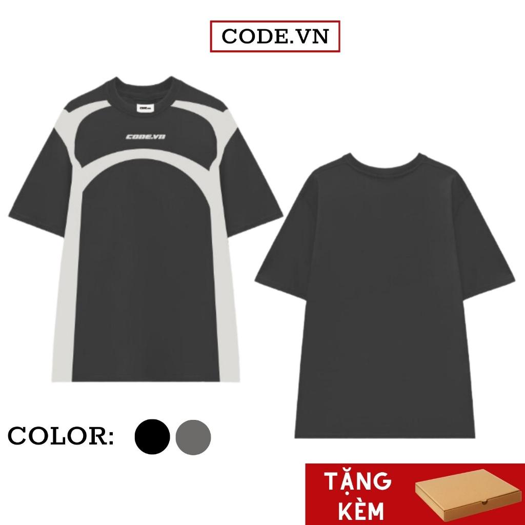 Áo thun bigsize local brand CODE blockcore phối đen xám from rộng ...
