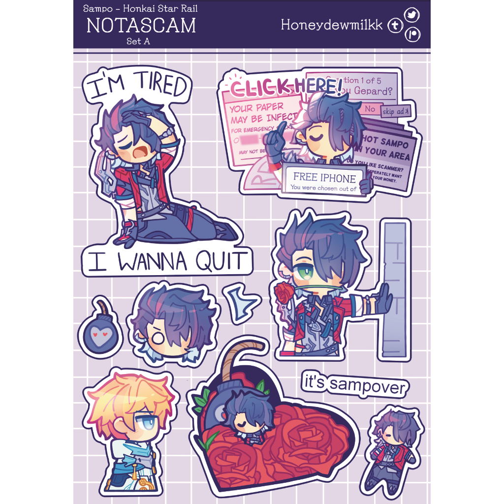 [Honkai Star Rail] Hình dán sticker A6 Sampo và Gepard (4 mẫu) | Shopee ...