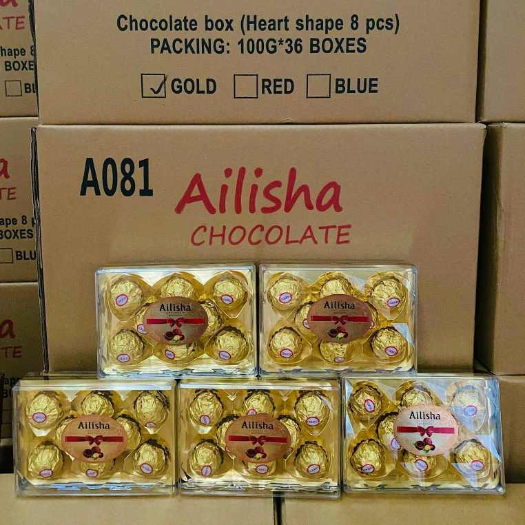 Kẹo Socola Nhân Sữa Ailisha Hộp chữ nhật 8 viên 100gr | Shopee Việt Nam
