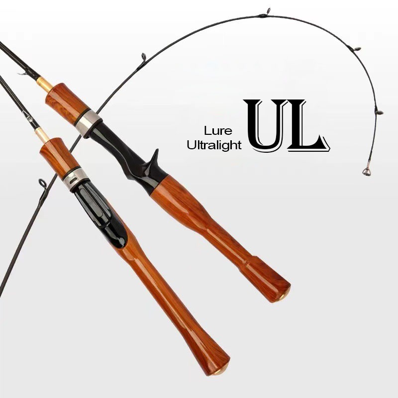 Cần câu lure UL ultralight cán gỗ siêu dẻo chất lượng, độ dài 1m68-1m8 ...