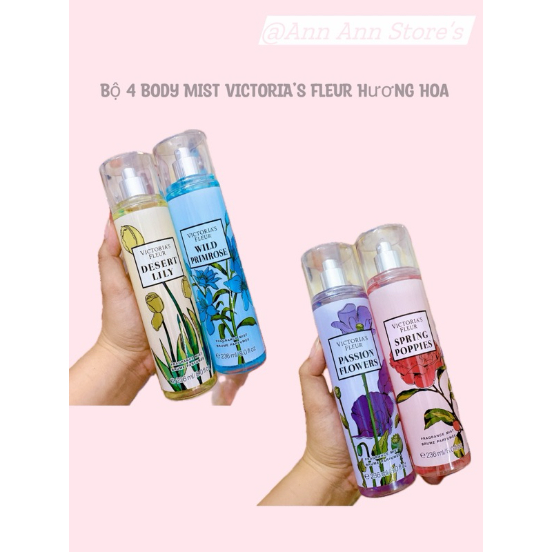 [Bộ 4 Chai] Xịt Body Mist VICTORIA’S FLEUR 236ML - Xịt thơm Toàn Thân ...