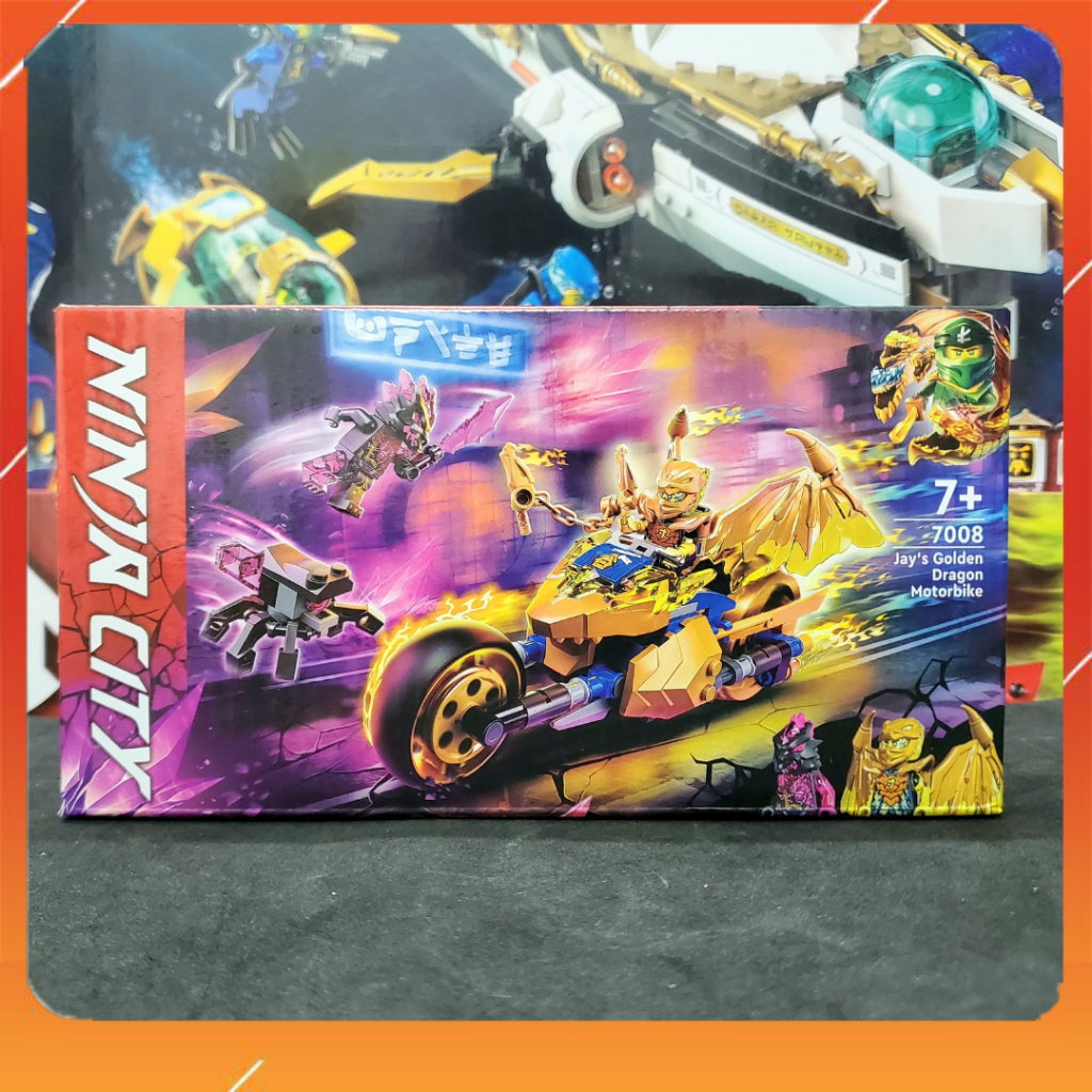 NINJA Đồ Chơi Lắp Ráp NINJA 7008 Jay's Golden Dragon Motorbike ( 137 ...