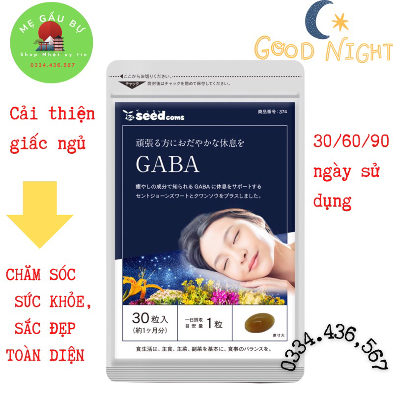 [Sẵn, hàng Nhật ] [ Date 8/2025] Viên GABA giúp ngủ ngon, ngủ sâu giấc hãng Seedcoms nội địa ...