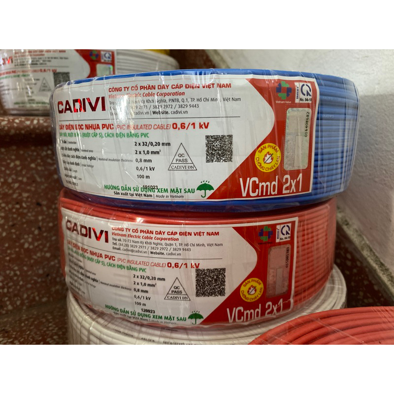 Dây điện cadivi đôi 2x1.0 - Vcmd2x1.0 - Cuộn 100 mét | Shopee Việt Nam