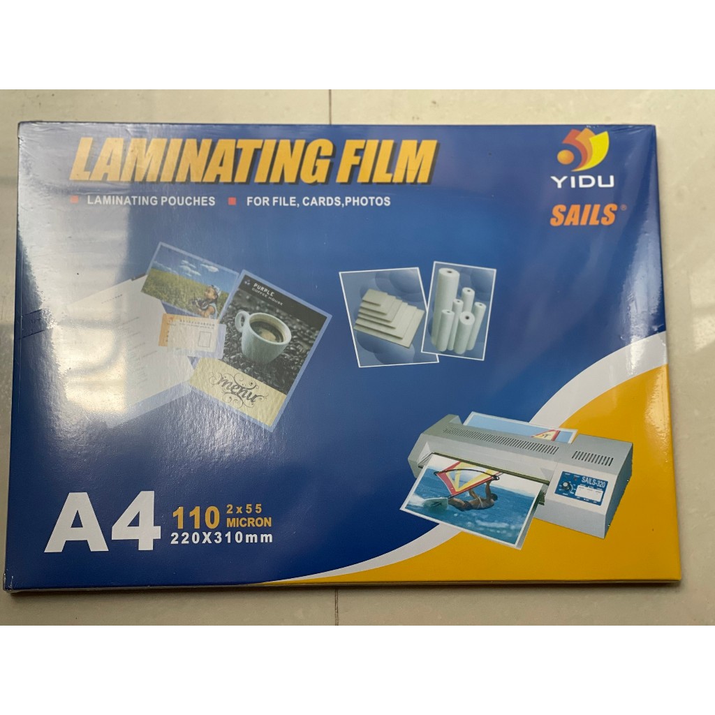 Giấy ép plastic A4, Nhựa ép plastic, màng ép A4 80Mic Yidu chính hãng (hộp 100 tờ) | Shopee Việt Nam