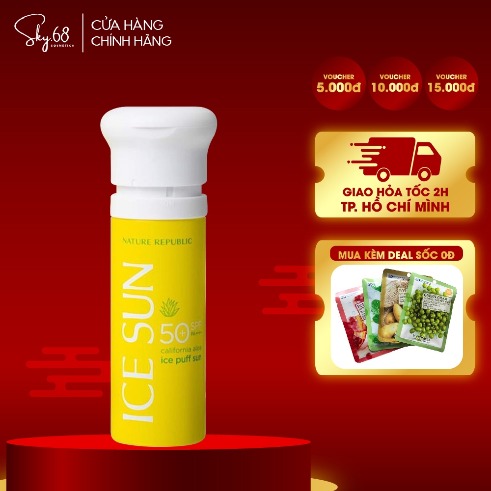 Kem Chống Nắng Ice Sun Nature Republic California Aloe Ice Puff Sun SPF ...