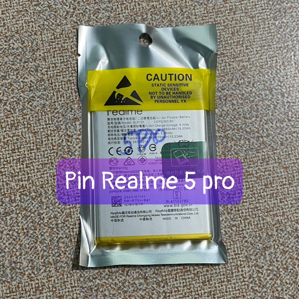 pin Realme 5 pro / Realme Q model BLP731 dung lượng 4035mAh | Shopee ...