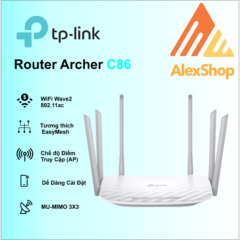 Bộ phát WiFi TP-LINK Archer C86 chuẩn AC1900( MU-MIMO 3X3)-Chính Hãng ...