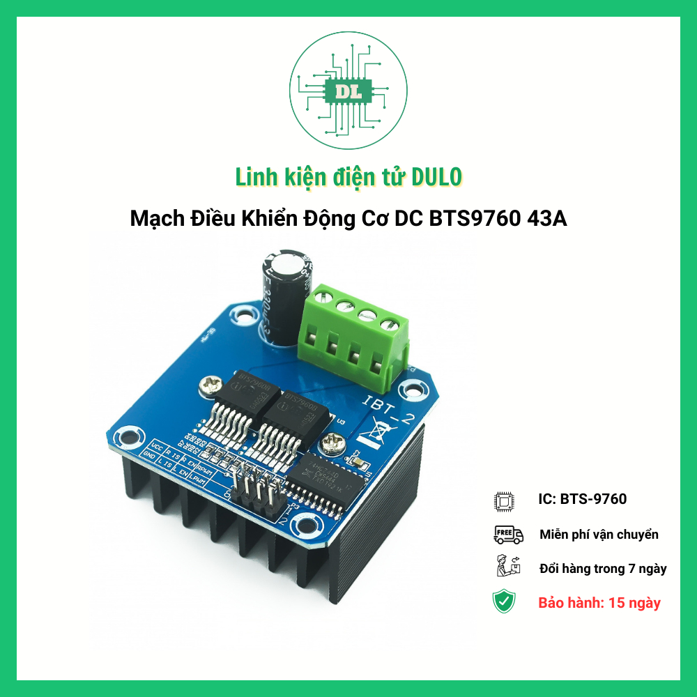 Mạch Điều Khiển Động Cơ DC BTS7960 43A (1 Động Cơ) | Shopee Việt Nam