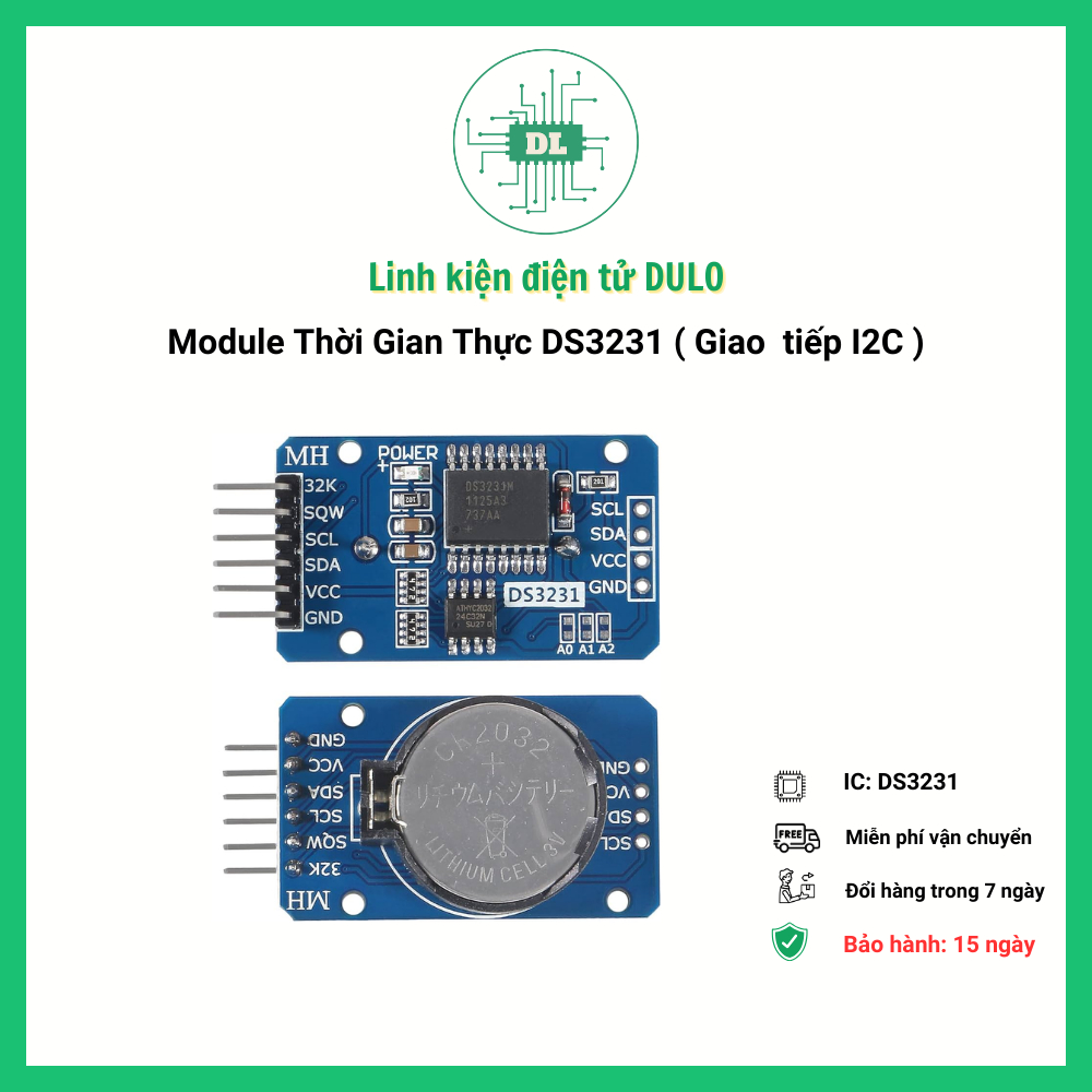 Module Thời Gian Thực RTC DS3231 + AT24C32 (Mạch Đồng Hồ RTC) | Shopee ...