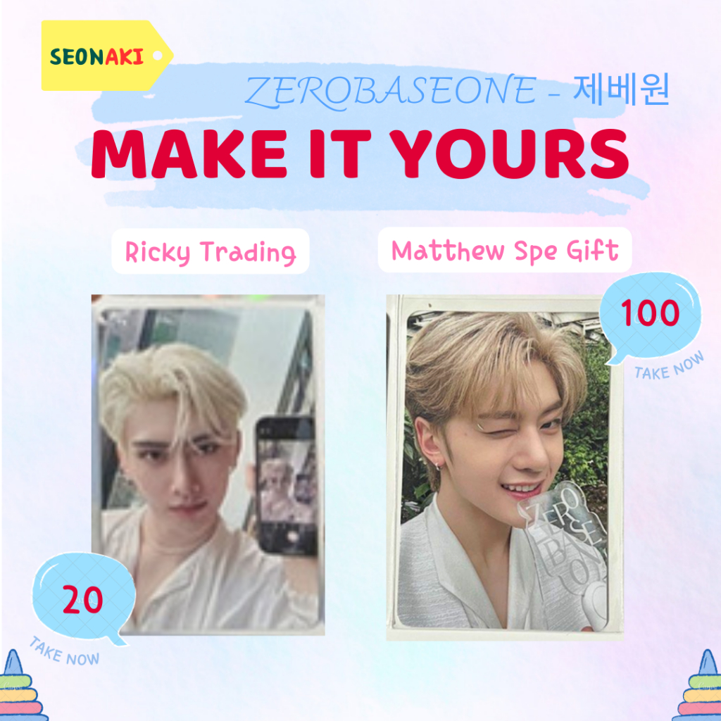 Card thẻ bo góc Zerobaseone ZB1 Kpop Matthew Ricky | Shopee Việt Nam