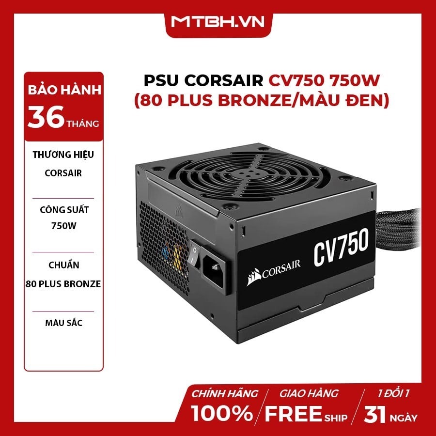 Nguồn Máy Tính Corsair 750W CV750 80 Plus Brone Hàng Chính Hãng ...