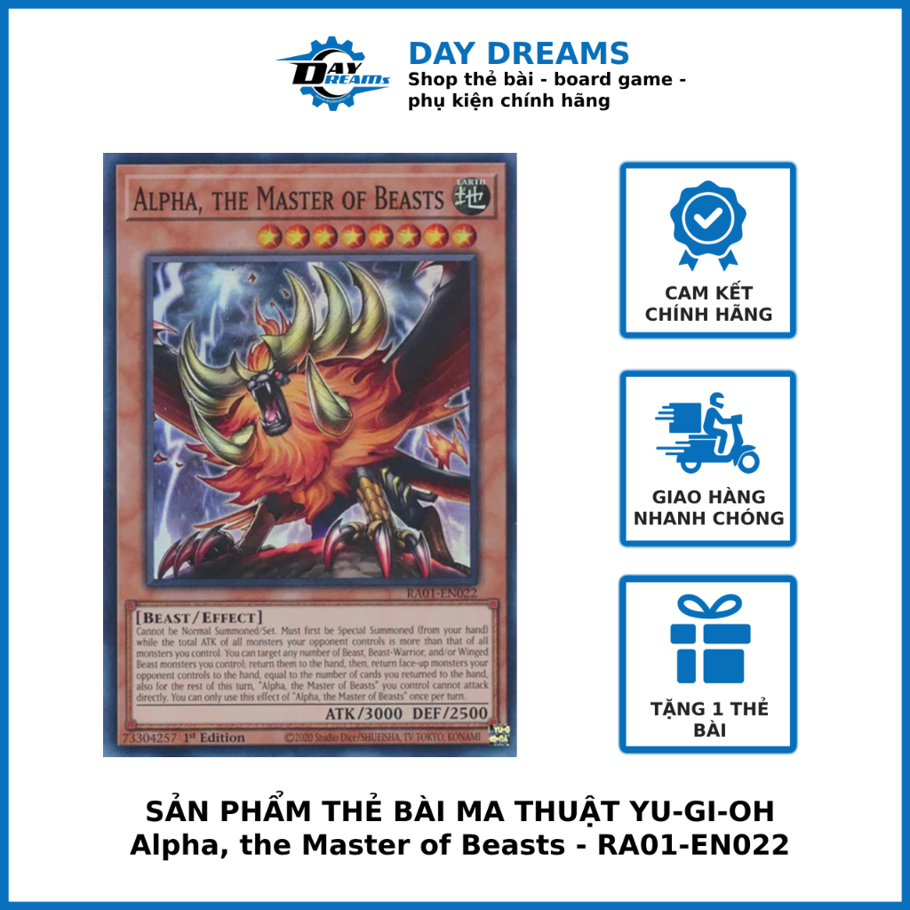 Thẻ bài Yugioh!: Alpha, the Master of Beasts - RA01-EN022 - Secret Rare | Shopee Việt Nam