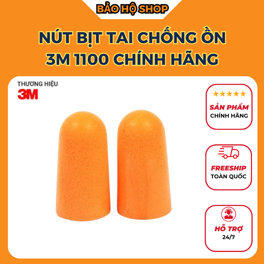 Nút bịt tai chống ồn 3M 1100 chính hãng, chất liệu mềm mịn, bảo vệ tai, đạt tiêu chuẩn giảm độ ...