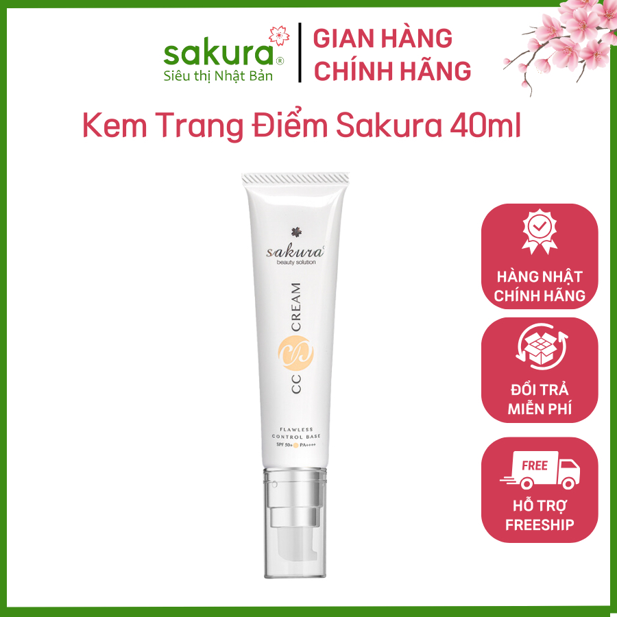 Kem Trang Điểm Sakura CC Cream Flawless Control Base SPF50+ PA++++ 40ml ...