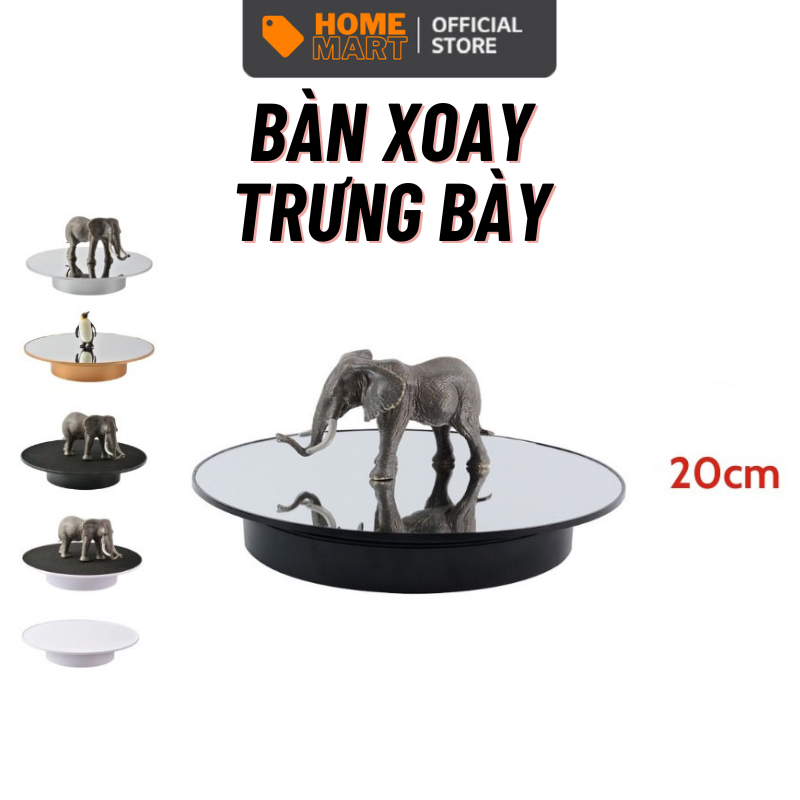Bàn Xoay Trưng Bày Sản Phẩm/ Mô Hình, Đế Xoay Mini Chụp Hình, Pin + Điện 220V, Size 15, 20, 25 ...