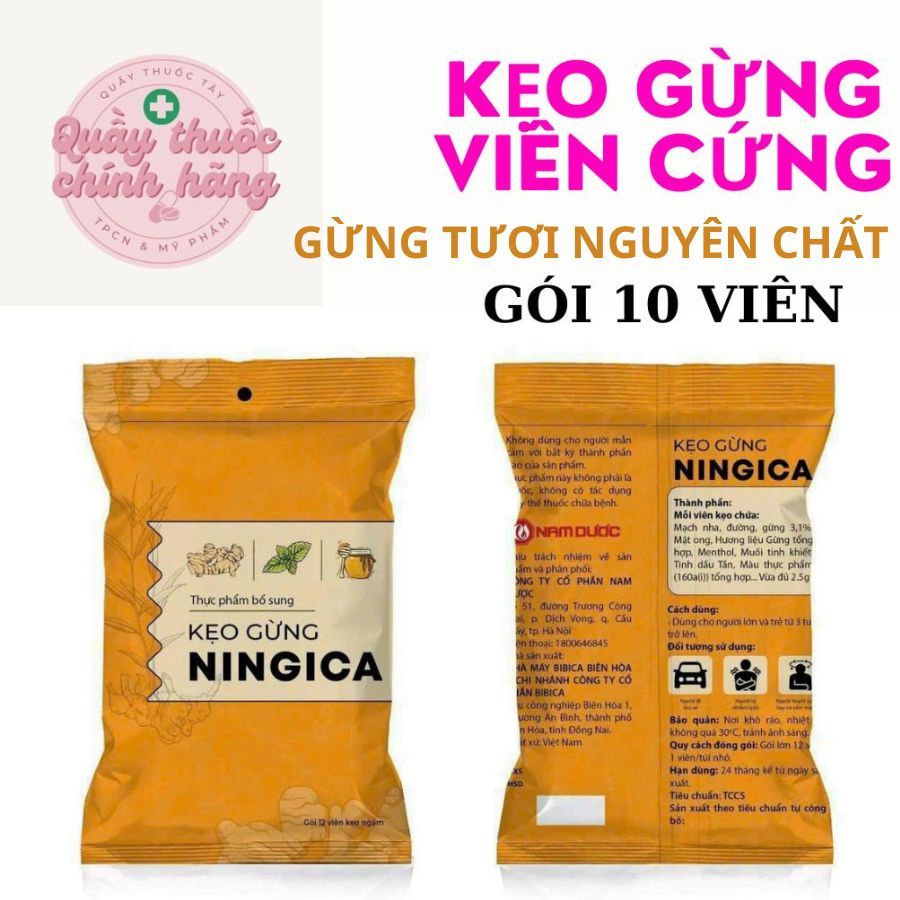 Kẹo Gừng Nam Dược Ningica Vị Ấm Từ Gừng Tươi Nguyên Chất Gói 10 Viên Shopee Việt Nam