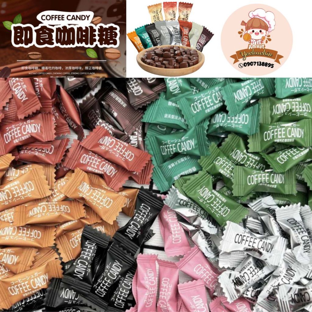 [Sale off 100g~100 viên kẹo coffee candy] Kẹo cà phê không đường rất ...