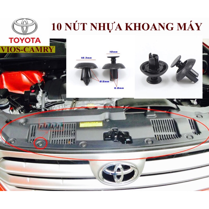 [TOYOTA VIOS,CAMRY] 10 nút nhựa khoang máy | Shopee Việt Nam