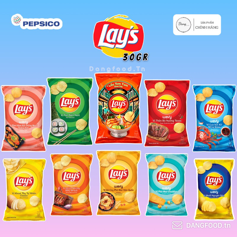 Snack Lays Đầy Đủ Các Vị Lựa Chọn 30gr - Hàng Chất Lượng - 1 Đổi 1 : Vị ...