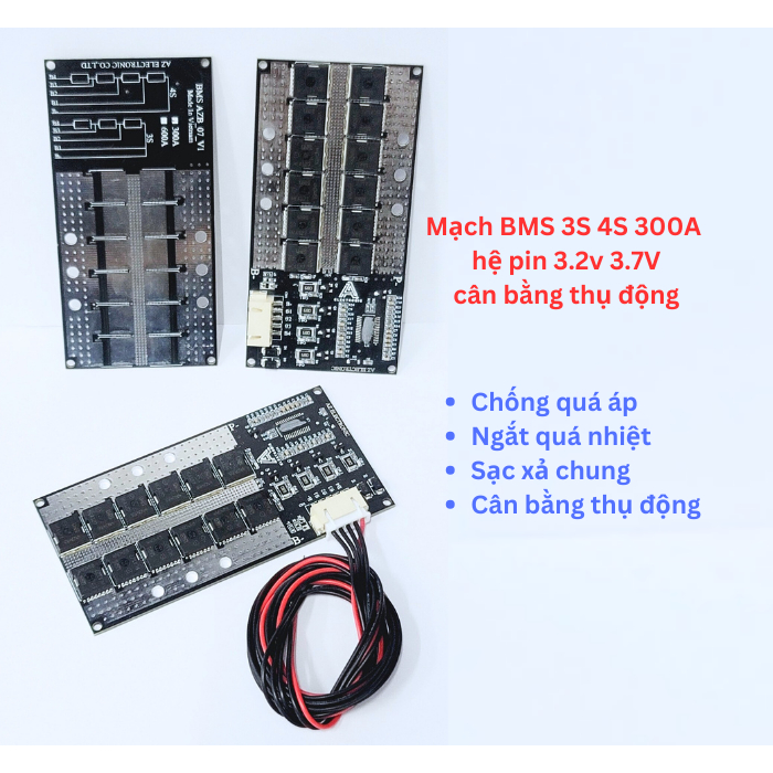 Mạch BMS 4S 300A pin 3.2V 3.7V cân bằng thụ động có chống chập tải, quá ...