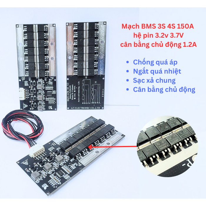 Mạch BMS 3S 4S 150A pin 3.2v 3.7v cân bằng chủ động 1.2A | Shopee Việt Nam
