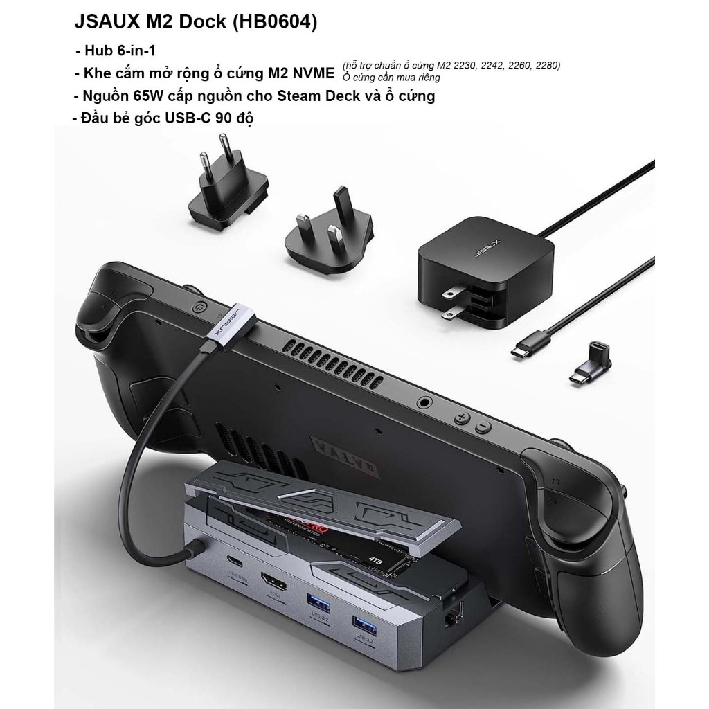 JSAUX Dock cho Steam Deck - Steam Deck OLED - Rog Ally - ROG Ally X ...