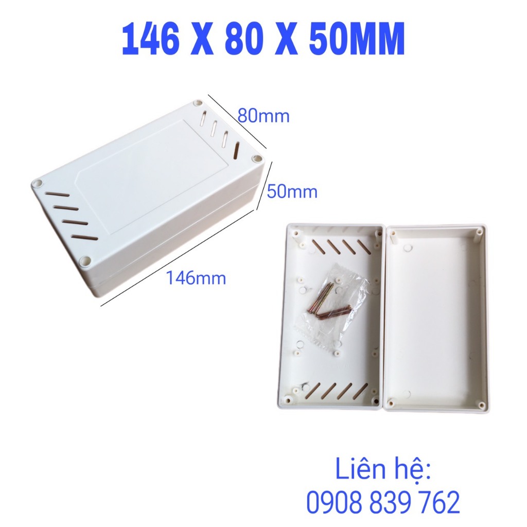 Vỏ hộp ABS 146*80*50mm tặng kèm ốc vít ( Màu trắng, đen) | Shopee Việt Nam