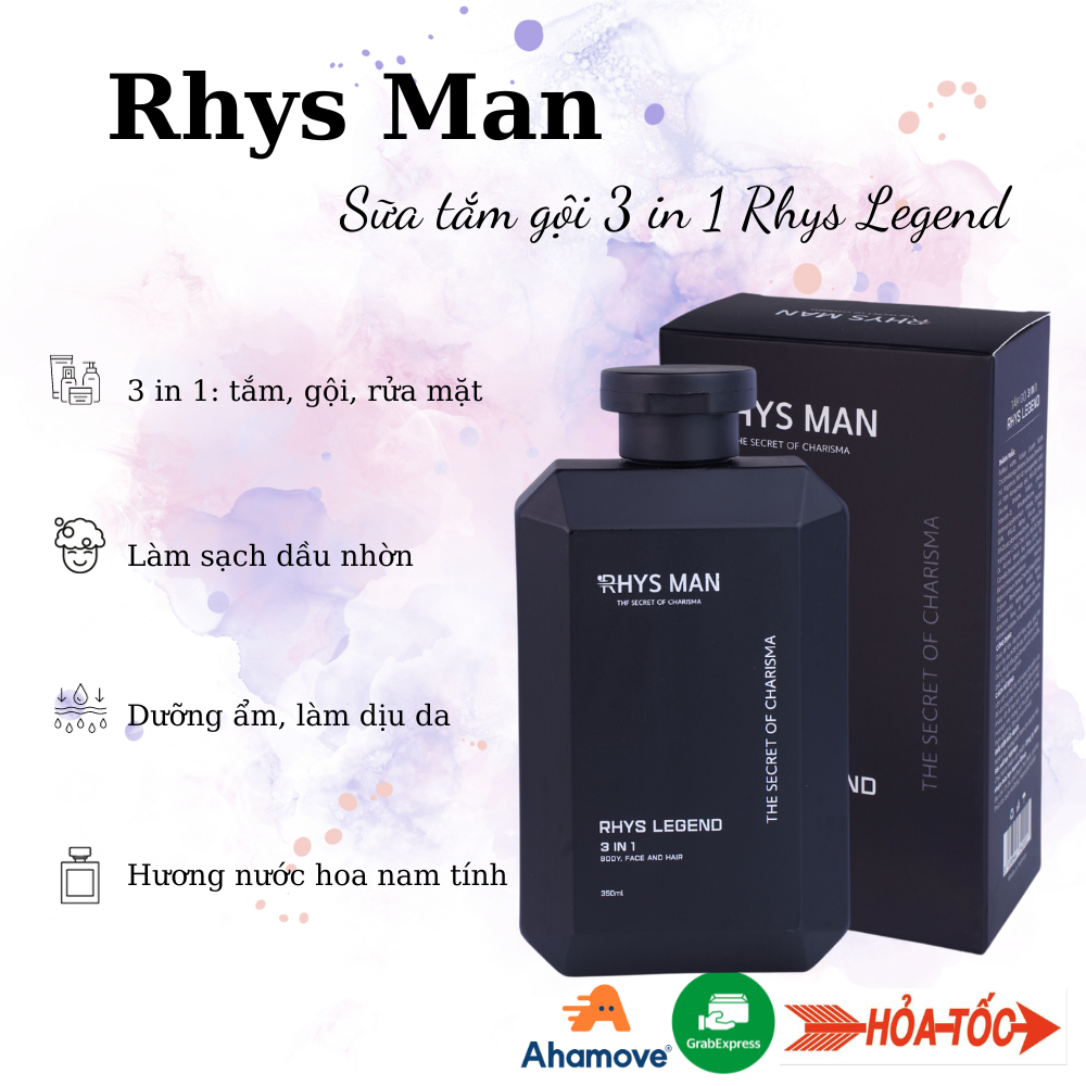 Sữa Tắm Gội Nam RHYS MAN Hương Nước Hoa 3 in 1 Rhys Legend_ Dung Tích ...
