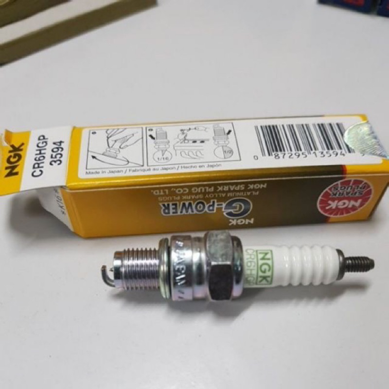 BUGI NGK BẠCH KIM CHÂN NGẮN CR6HGP gắn DREAM, WAVE, YAHAMA SIRIUS ...