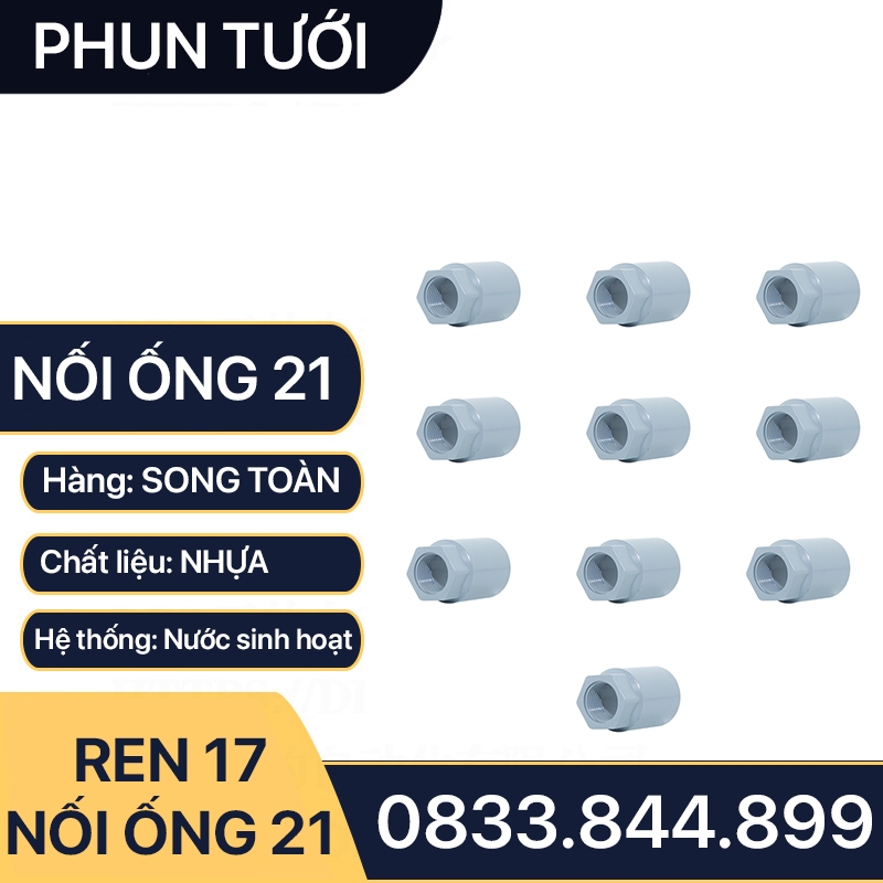 Đầu Nối Béc Tươi Cây Ren 17, Đầu Nối Béc Phun Nhựa Ống 21 Ren Trong 17 ...