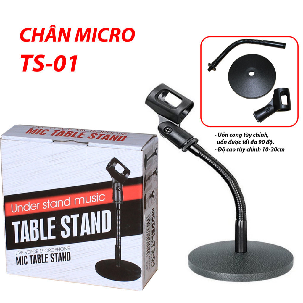 [HCM]Chân đỡ mic để bàn bằng kim loại dẻo TS-01, giá kẹp micro dùng cho ...