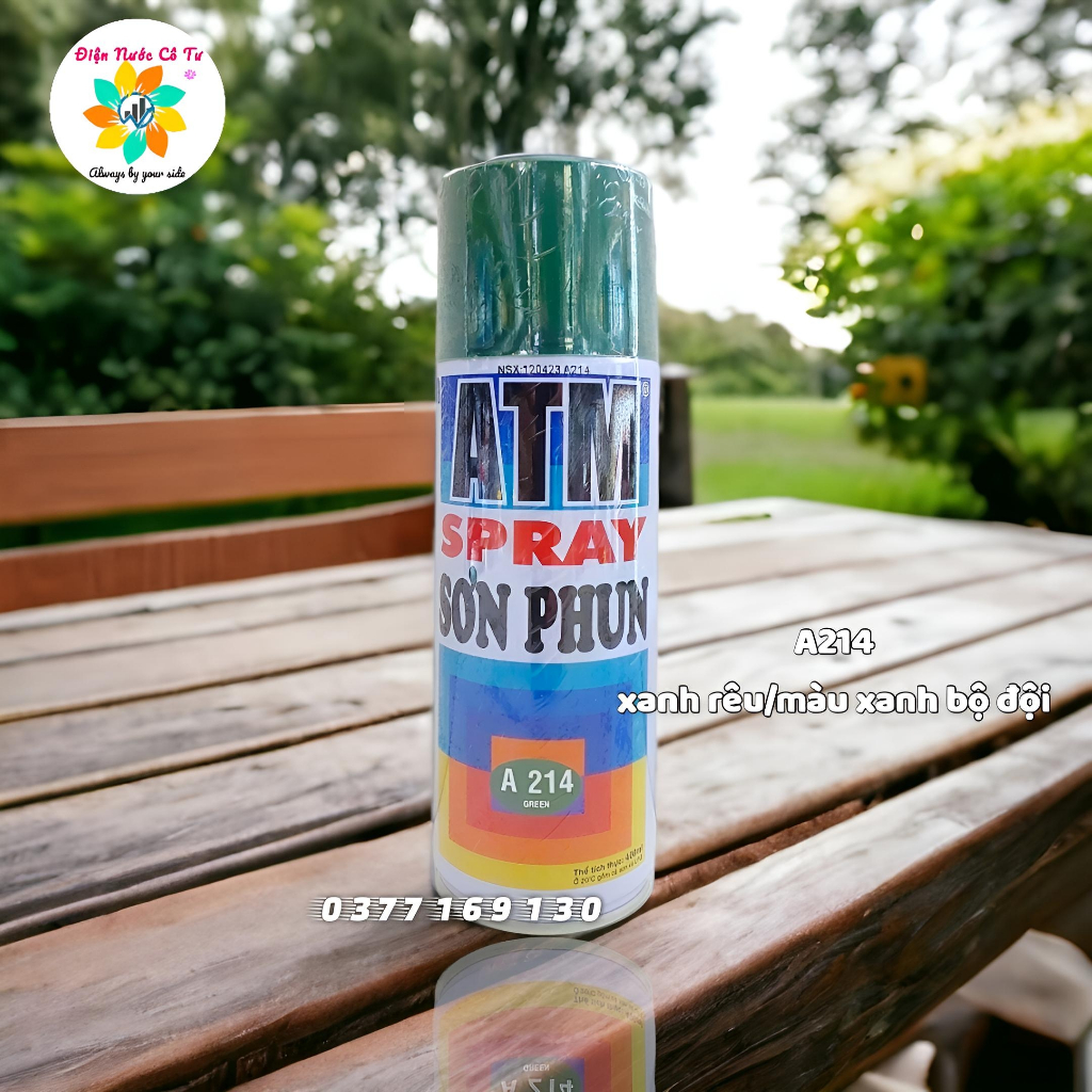 Sơn xịt màu xanh lá đậm GREEN ATM Spray mã A214 | Shopee Việt Nam