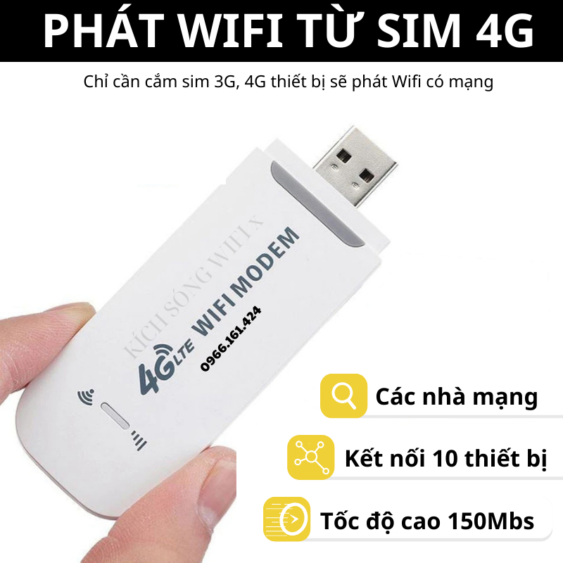 Bộ phát wifi từ sim 4G, Dcom 4G LTE, tốc độ cao, kết nối nhiều thiết bị ...
