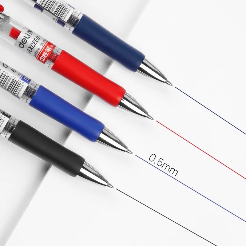 Bút bi gel Deli S01 Ngòi 0.5mm đầu bấm | Shopee Việt Nam