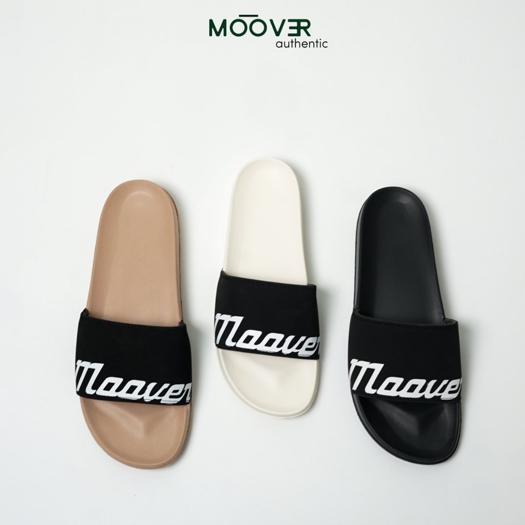 Dép quai ngang Moover logo chữ nghiêng, đế dép cao su Eva mang êm nhẹ ...