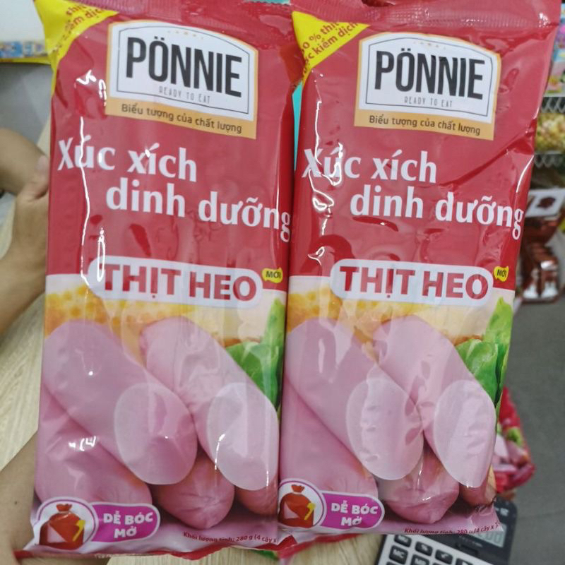 Xúc xích dinh dưỡng PONNIE gói 280g(4 cây lớn 70g) | Shopee Việt Nam