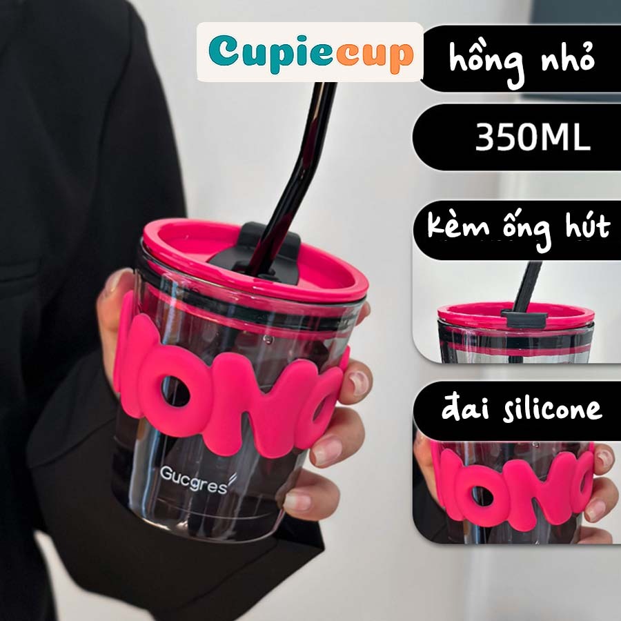 Cốc Thủy Tinh, Ly Uống Nước Kèm Đai Silicon 3D Chống Nóng, Độc Đáo ...