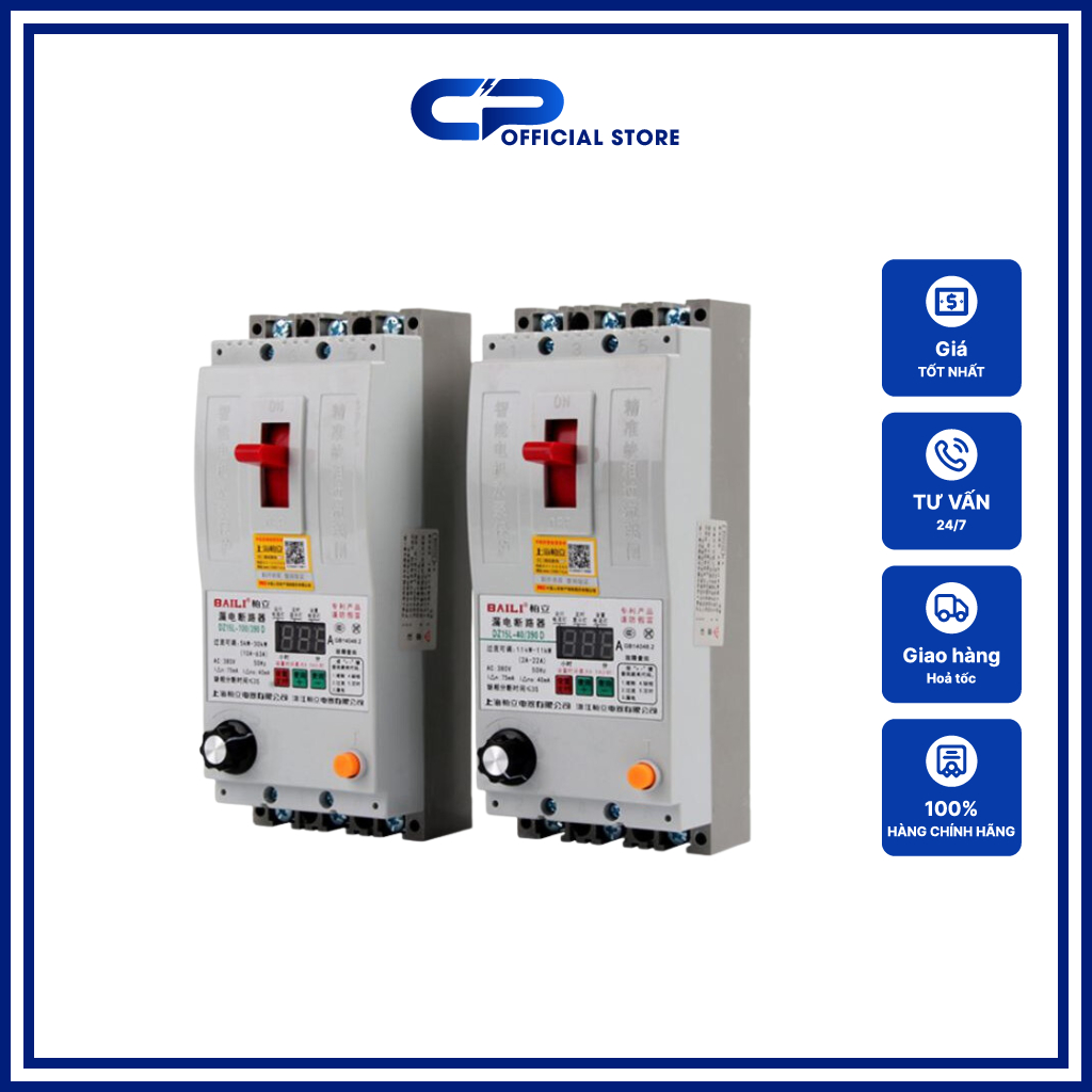 Aptomat 3 pha 380V ,hẹn thời gian chạy, chống giật, chống mất pha,bảo vệ quá tải động cơ có thể ...