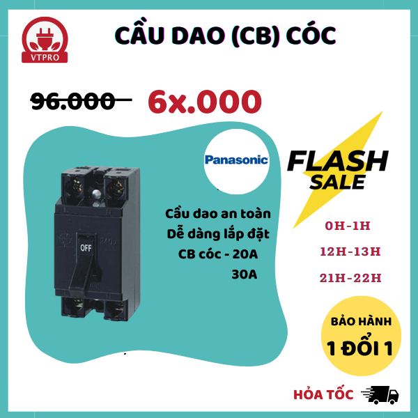 [HÀNG CHÍNH HÃNG] CB cóc PANASONIC Cầu dao cóc an toàn PANASONIC 20A ...