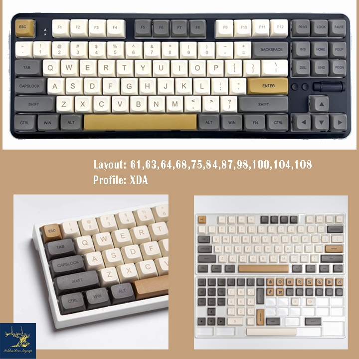 Keycap PBT XDA Shimmer Retro, Bộ Phím Cơ Revelation Rocket PBT, Bộ Keycap Phù Hợp Nhiều Layout ...