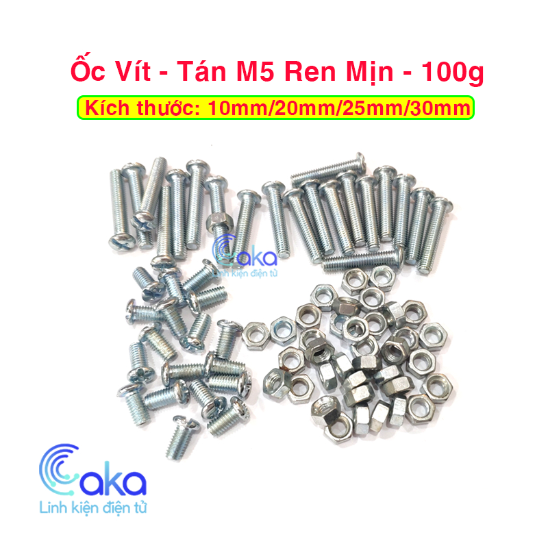 [100G] ốc vít M5, Tán M5 thân tròn ren mịn kích thước tùy chọn | Shopee Việt Nam
