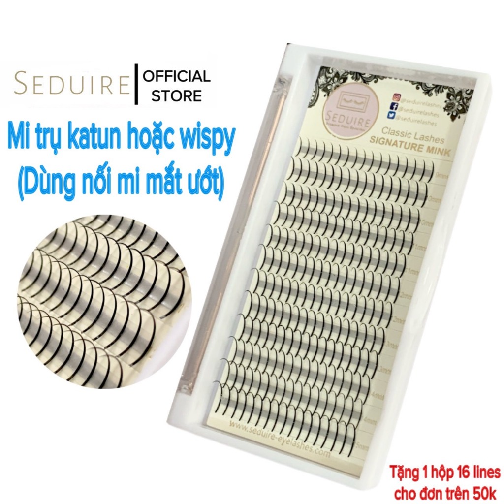 Mi trụ katun, trụ wispy SEDUIRE dùng để nối mi mắt ướt đầy đủ size ...