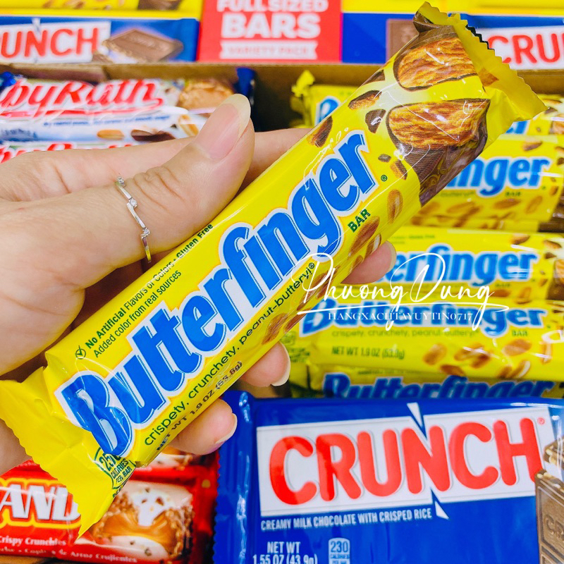 1 thanh kẹo socola năng lượng ButterFinger Peanut crispety crunchety ...