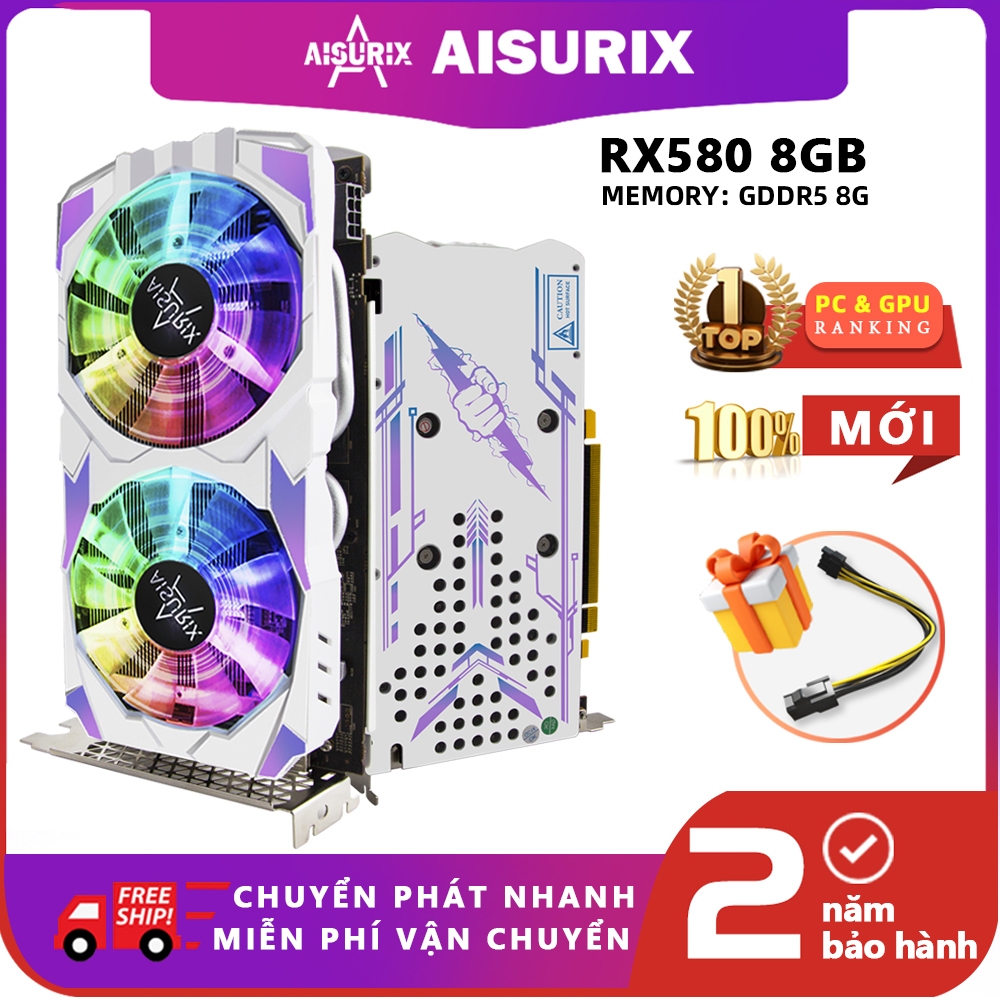 AISURIX RGB Card màn hình VGA RX 580 8GB Colorful AMD GPU GDDR5 256Bit ...