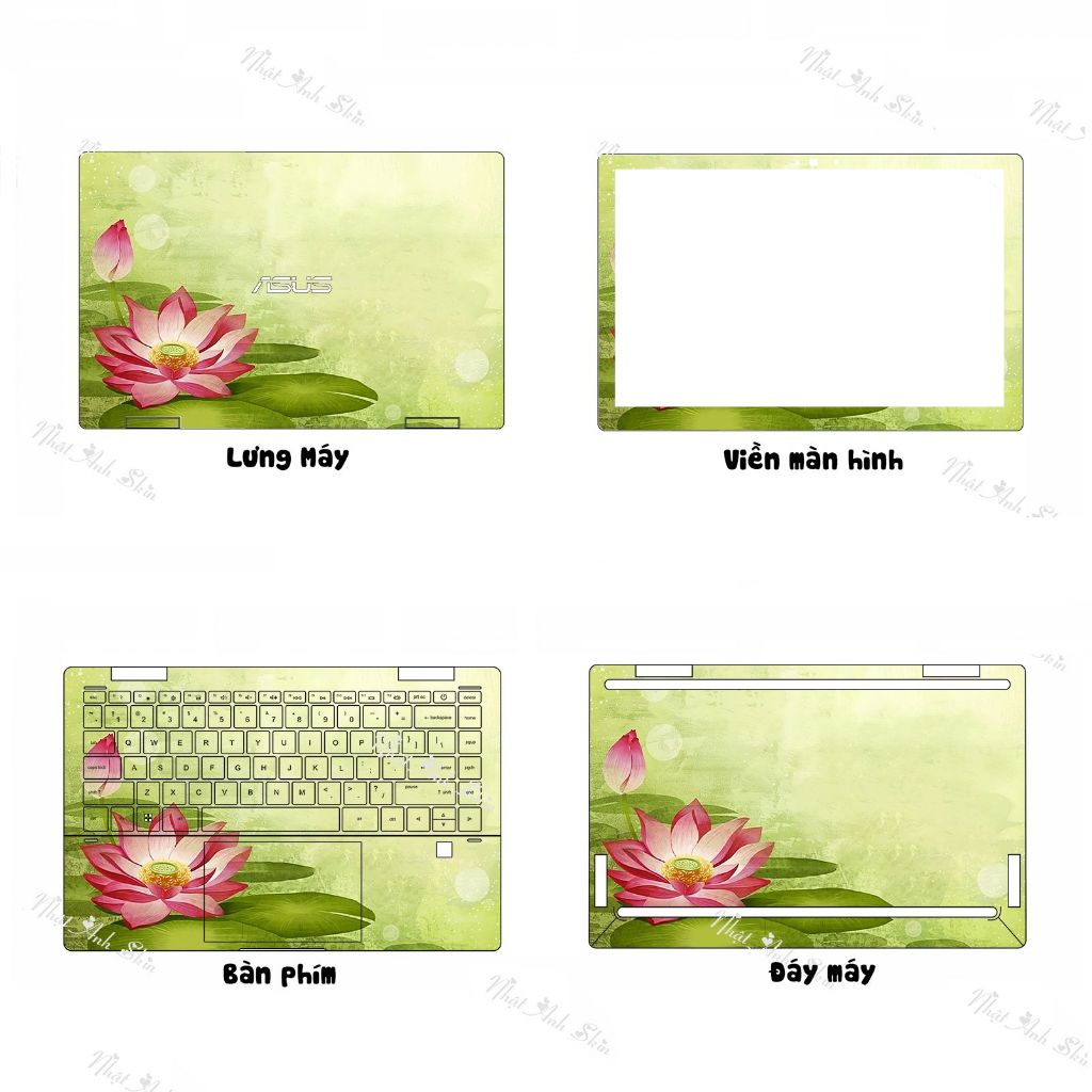 Miếng Dán Skin Laptop Mẫu Hoa Sen - Decal Dán có cho Dell, Hp, Asus ...