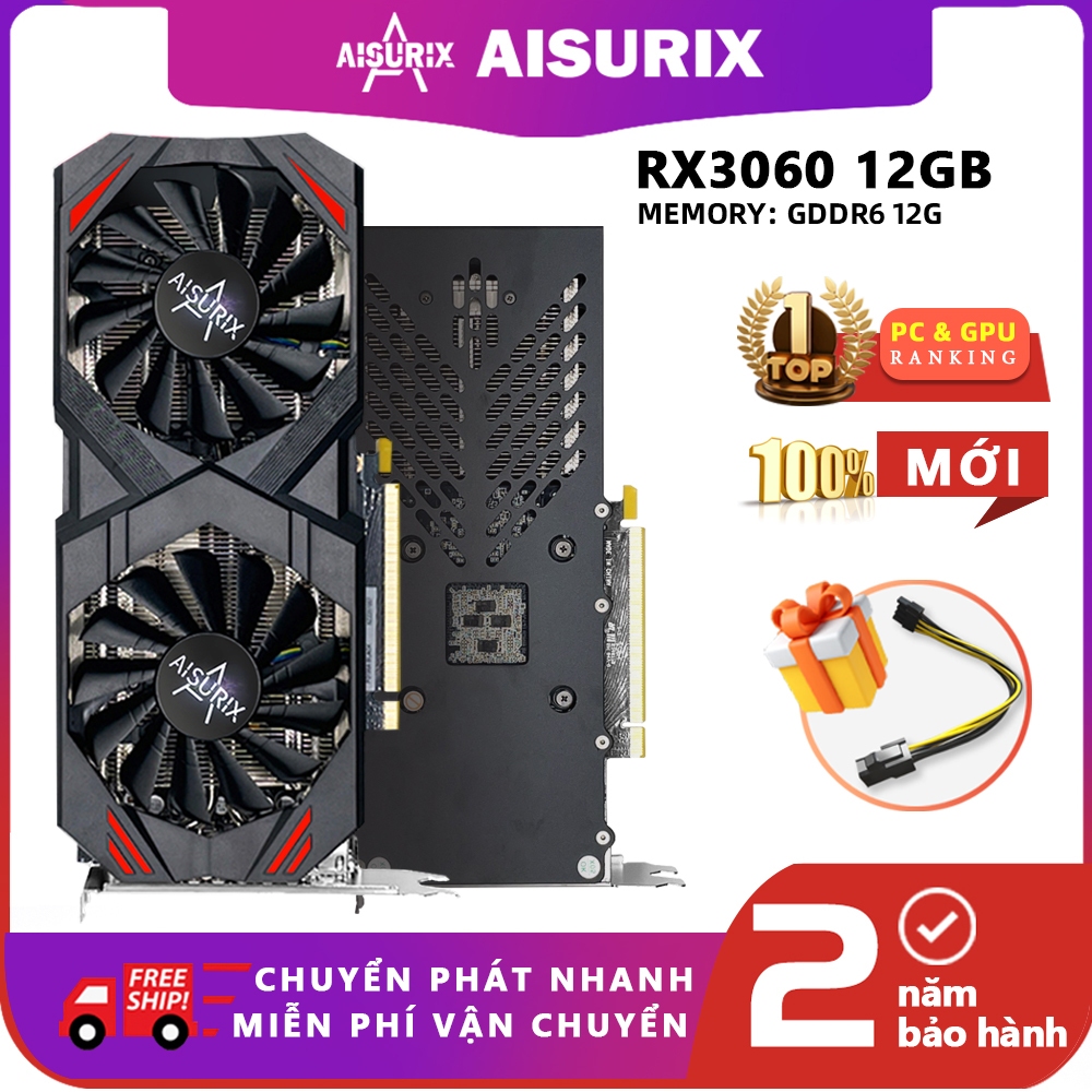 AISURIX 100% New VGA RTX3060 12G Card màn hình NVIDIA 8pin Gaming GPU ...